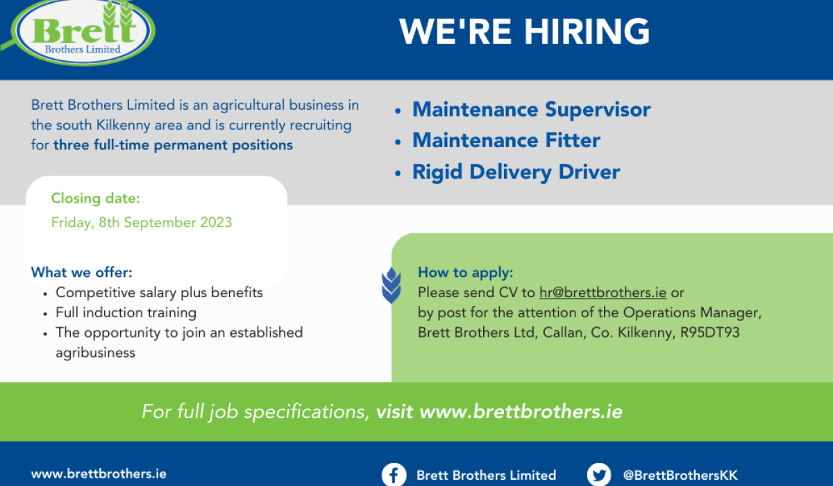 JOBS ALERT: Brett Brothers Ltd. hiring for 3 different full-time ...