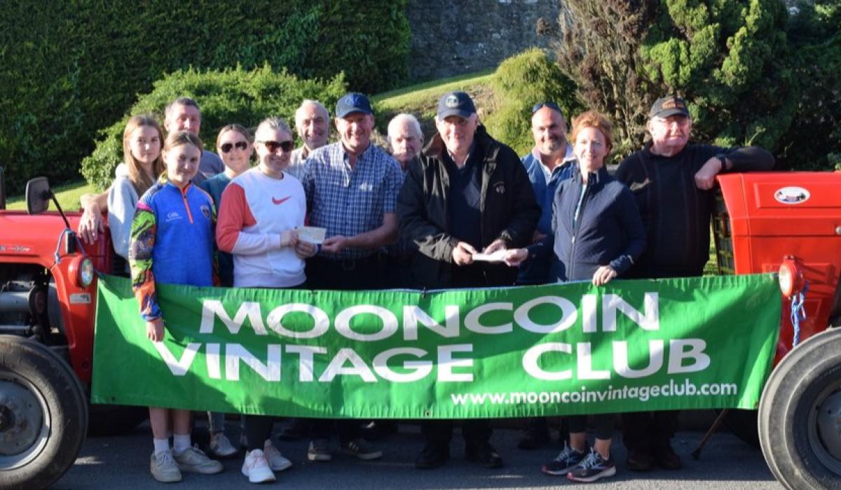 Mooncoin Vintage Club hand over funds raised from tractor run to two ...