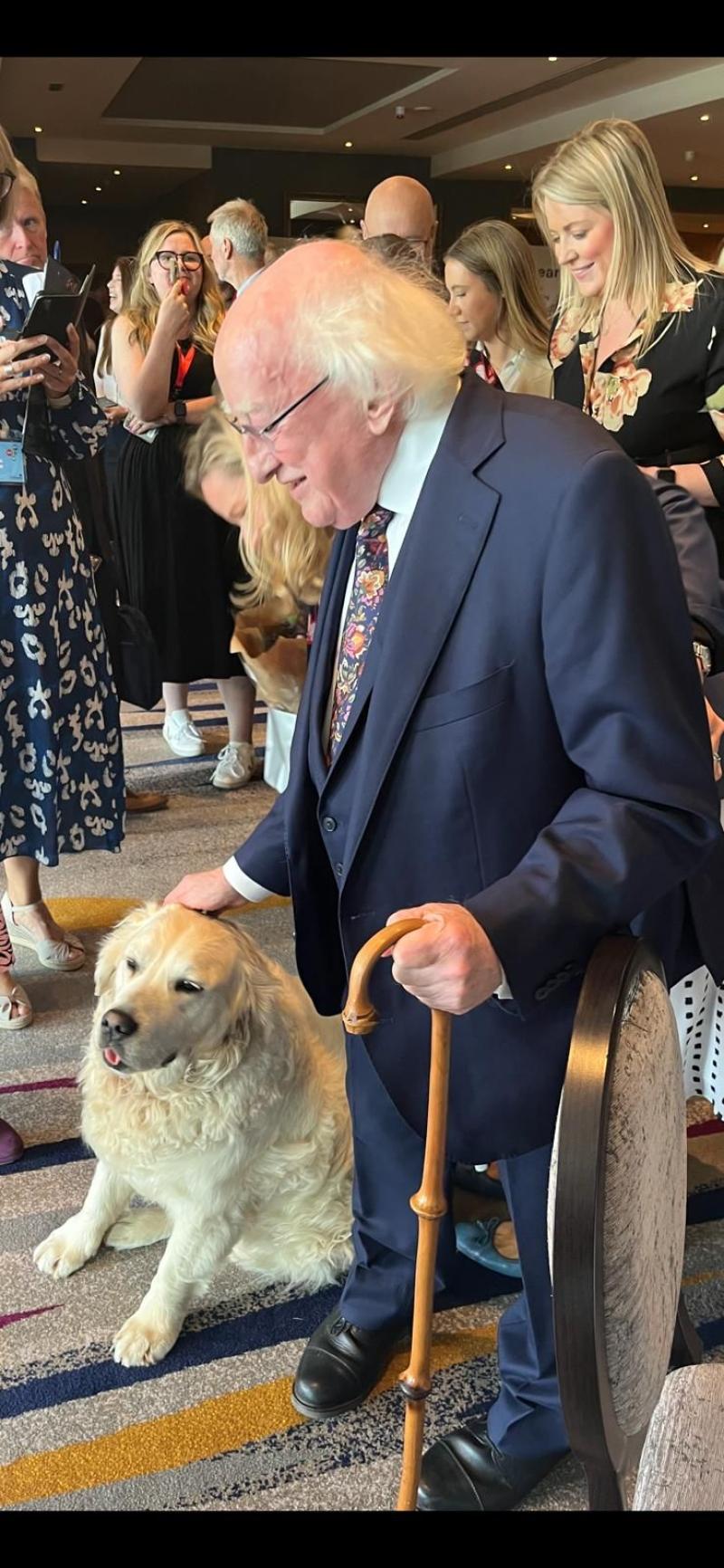President Higgins visits Kilkenny, meets Rudy the Golden Retriever ...